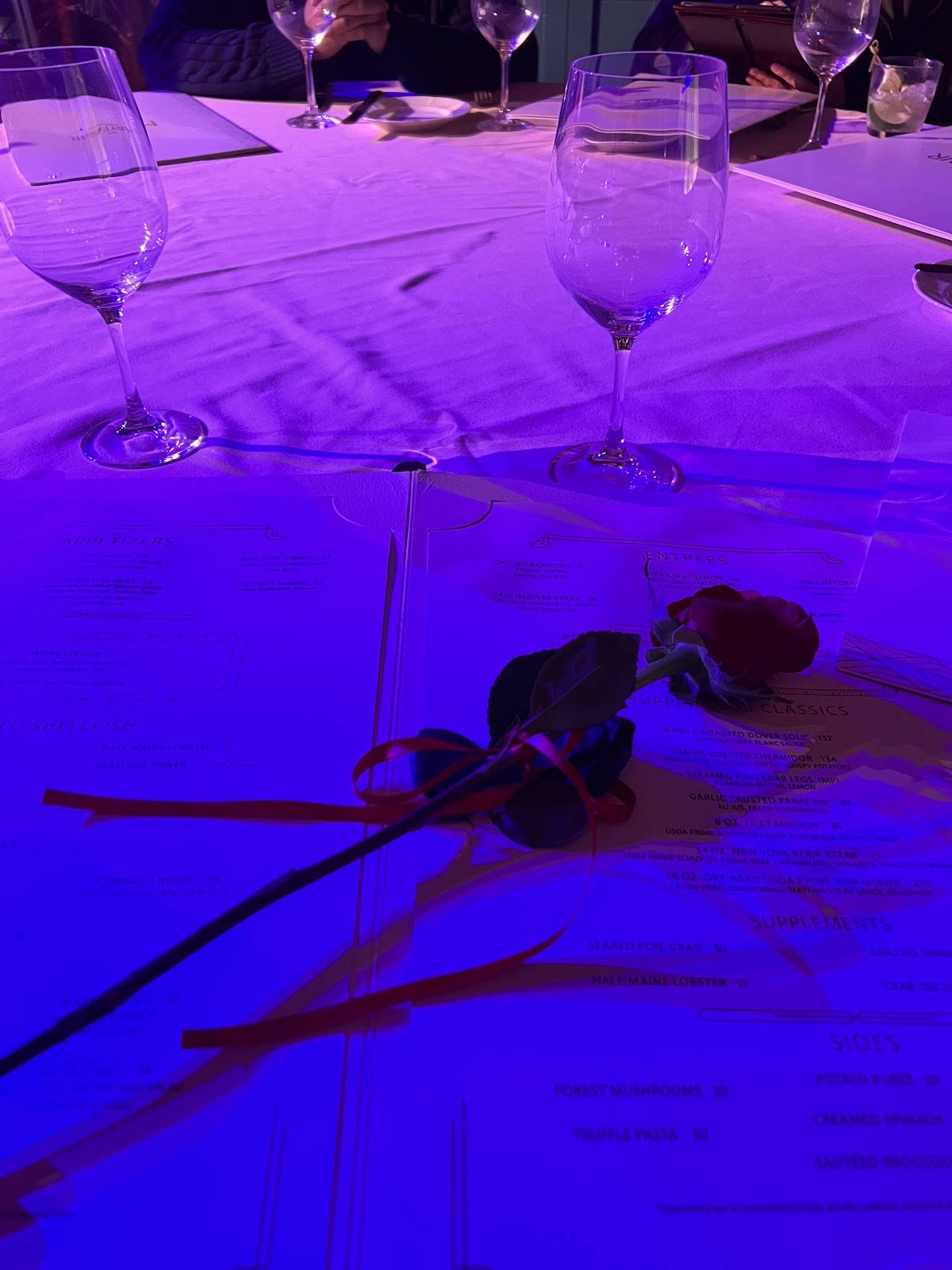 Menu at The Mayfair Supper Club, Las Vegas