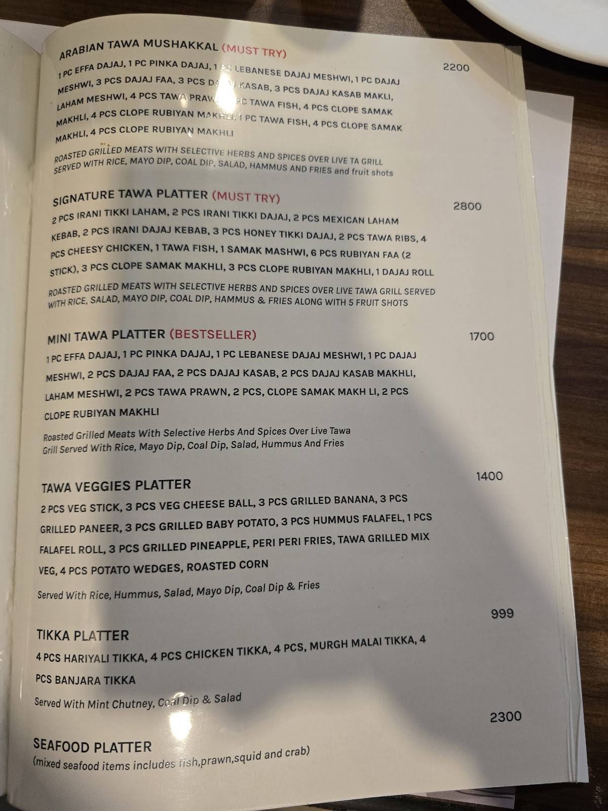 Menu at CoalSpark Multi Cuisine Restaurant, Hyderabad