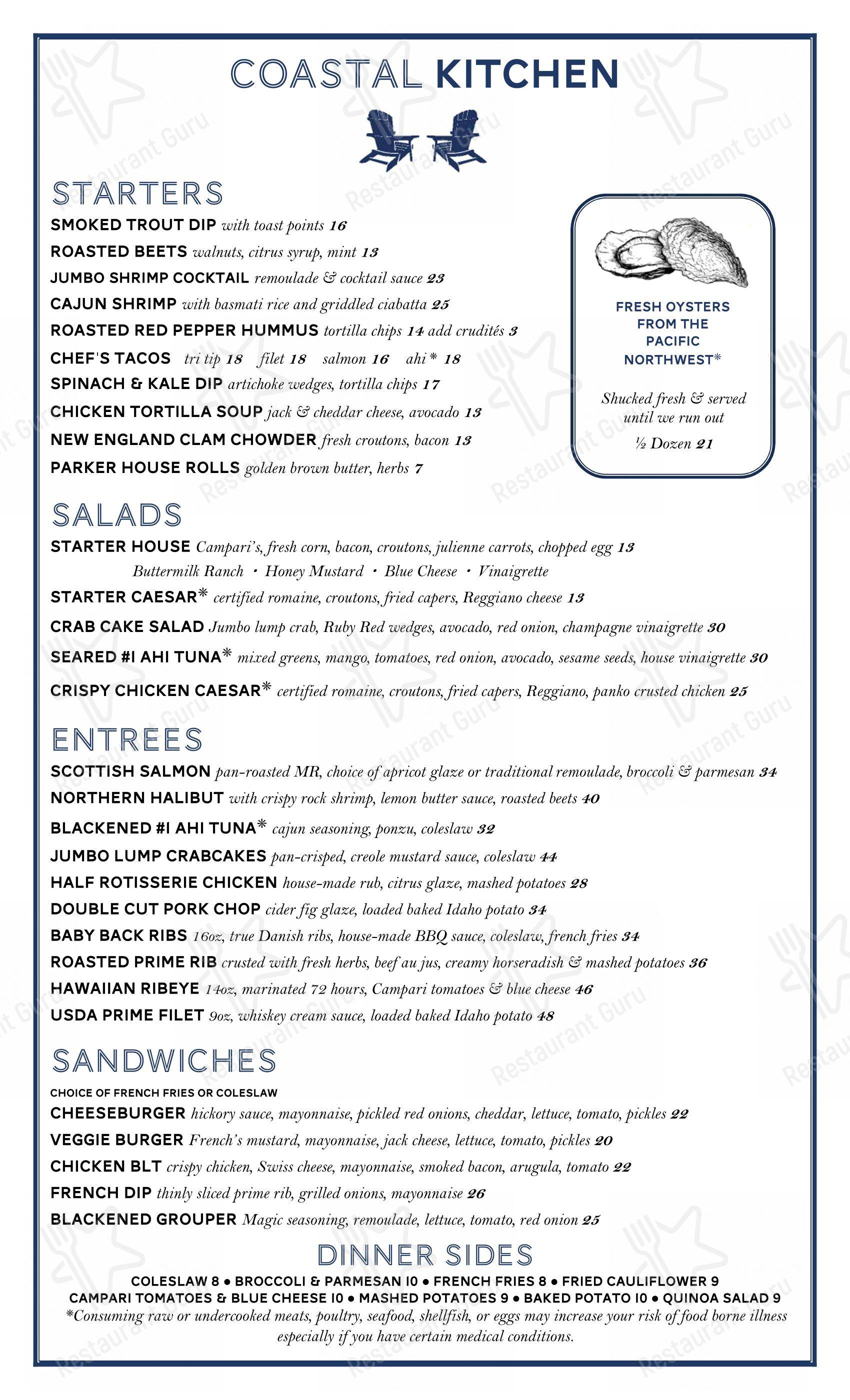 Menu at Coastal Kitchen pub & bar, Dana Point