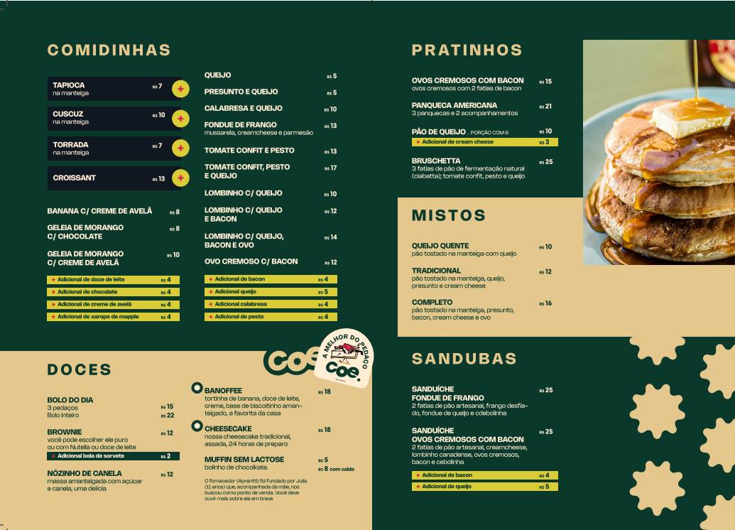 Menu em Coe Café, Brasília, Q 6 CL QD 06 CL21