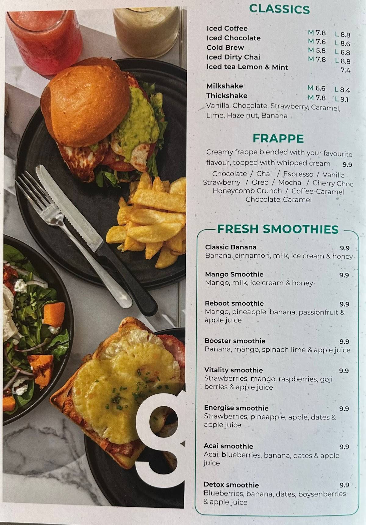 Menu at Coffee Guru Brookwater cafe, Brookwater