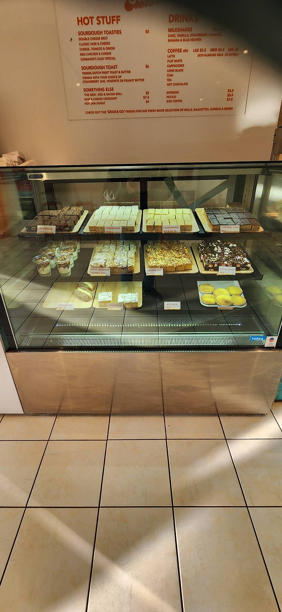 Menu at Coffetti Gelato cafe, Barwon Heads