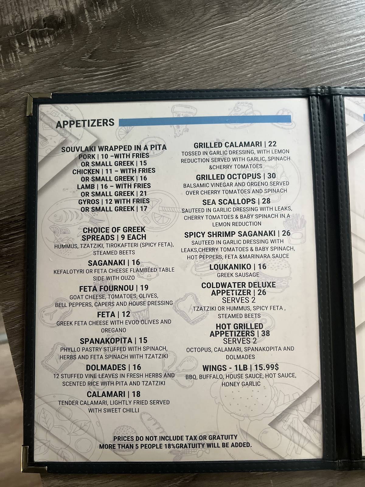 Menu at Coldwater Grill House and Wine Bar, Coldwater