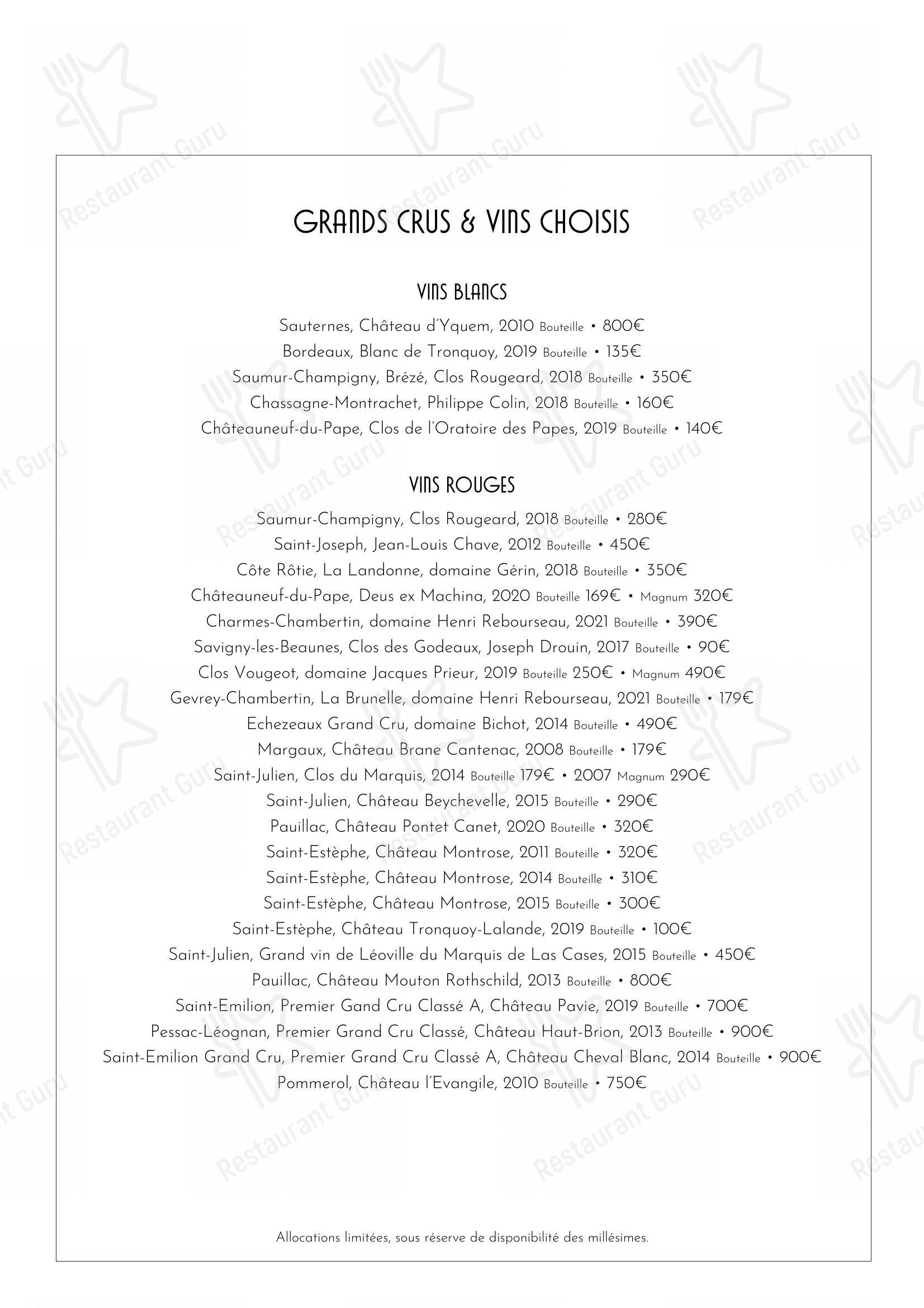 Menu au Colette restaurant, Saint-Coulomb