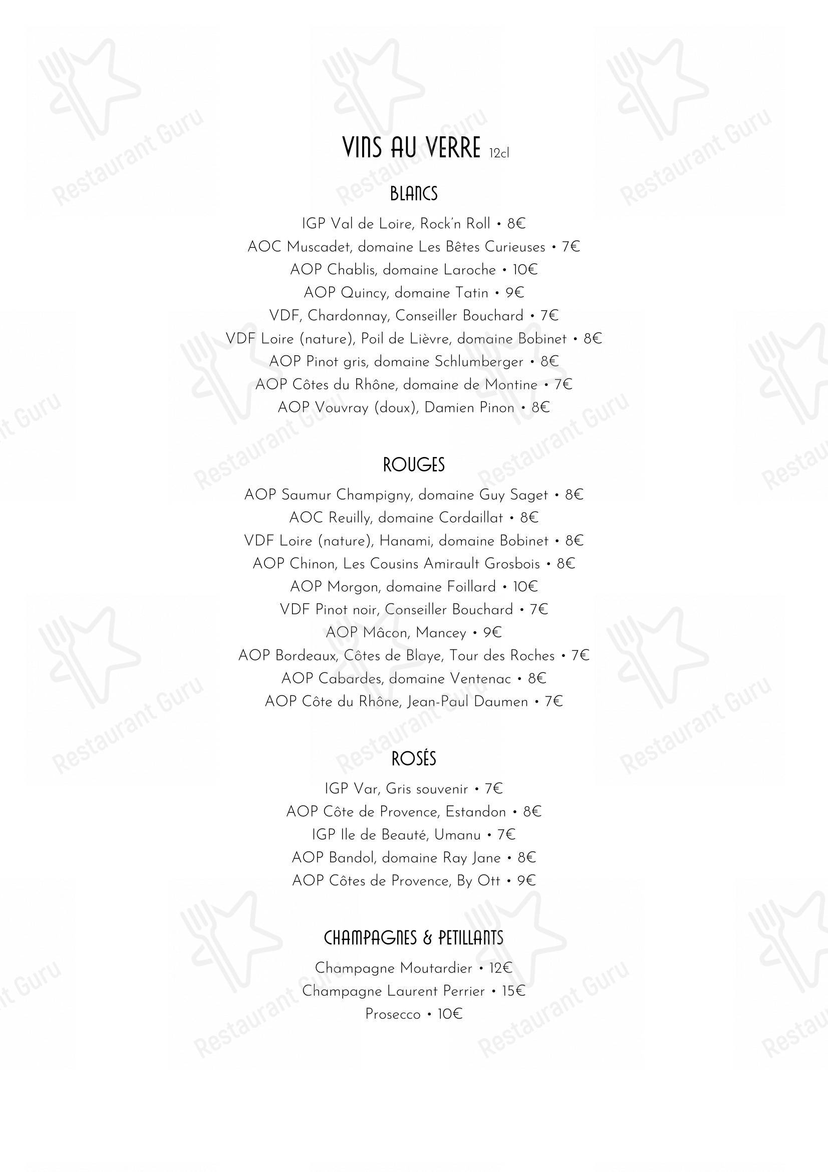 Menu au Colette restaurant, Saint-Coulomb