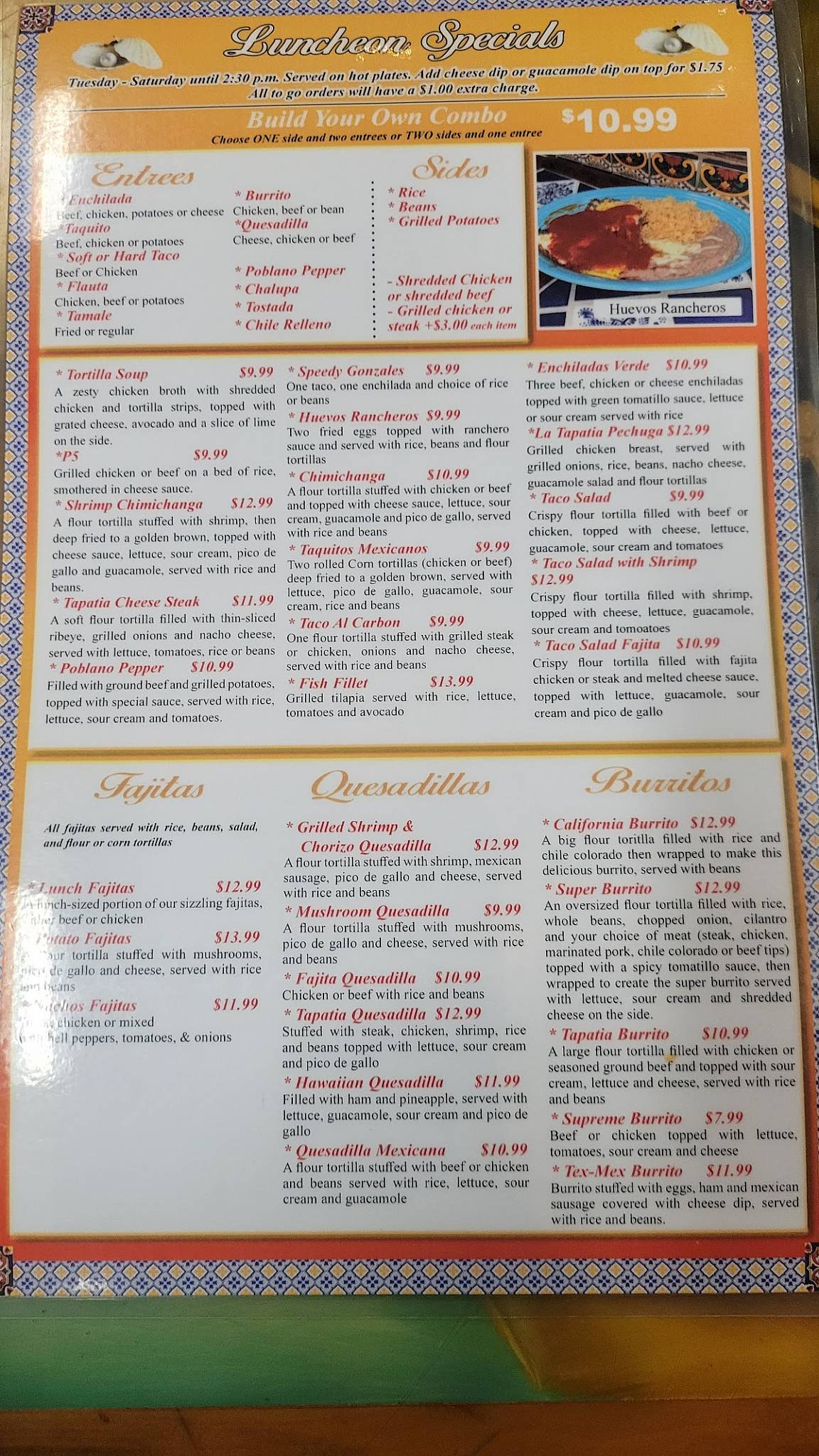 Menu at La Perla Tapatia restaurant, Collierville, W Poplar Ave #0619