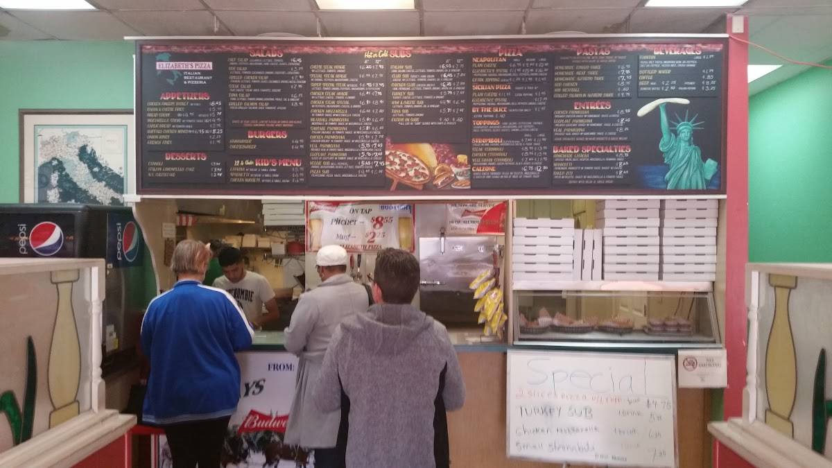 Menu at Elizabeth's Pizza pizzeria, Collinsville, Virginia Ave