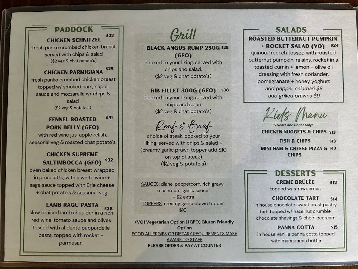 Menu at Commercial Hotel Rappville pub & bar, Rappville
