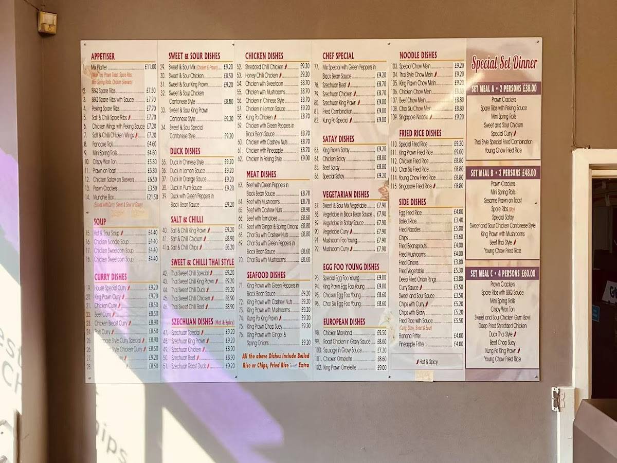 Menu at Conon Bridge Chip Shop/Chinese pub & bar, Dingwall