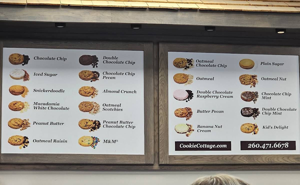 Menu at Cookie Cottage cafe, Fort Wayne