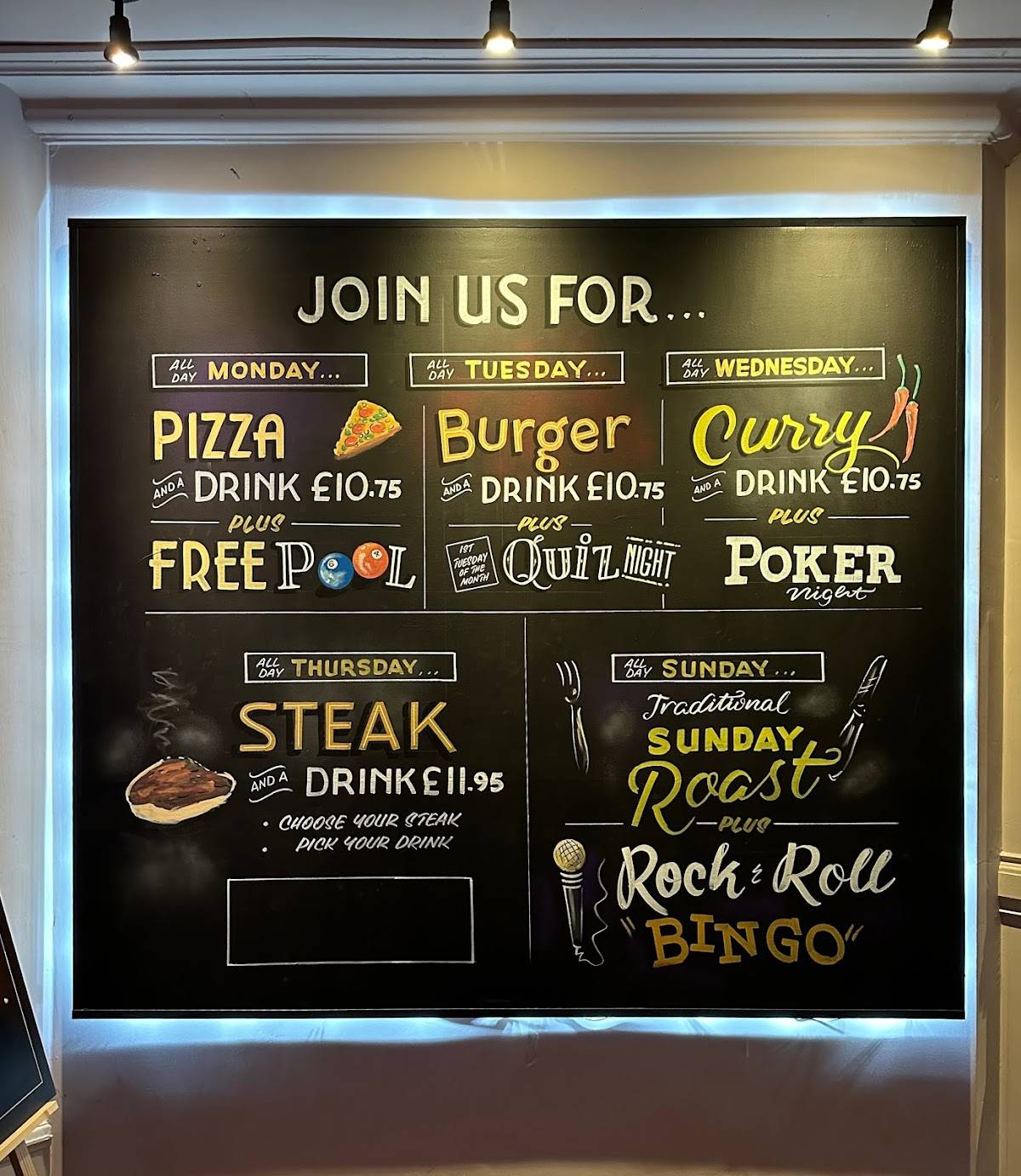 Menu at Corner House pub & bar, Bedworth