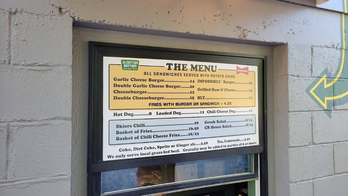 Menu at Cotton Bottom Inn restaurant, Holladay, E 6200 S