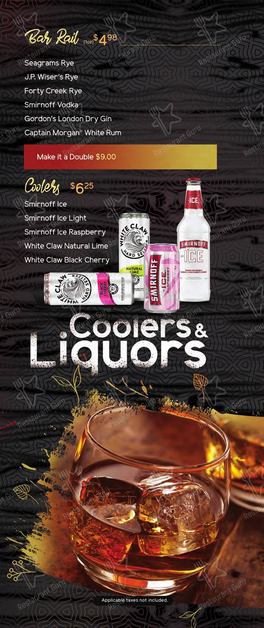 Menu at The Courtyard pub & bar, Courtice