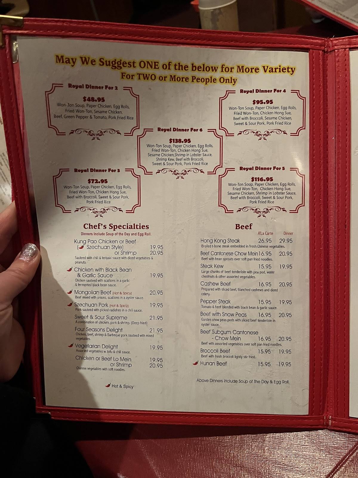 Menu at Cozy Inn Chinese Restaurant, Janesville