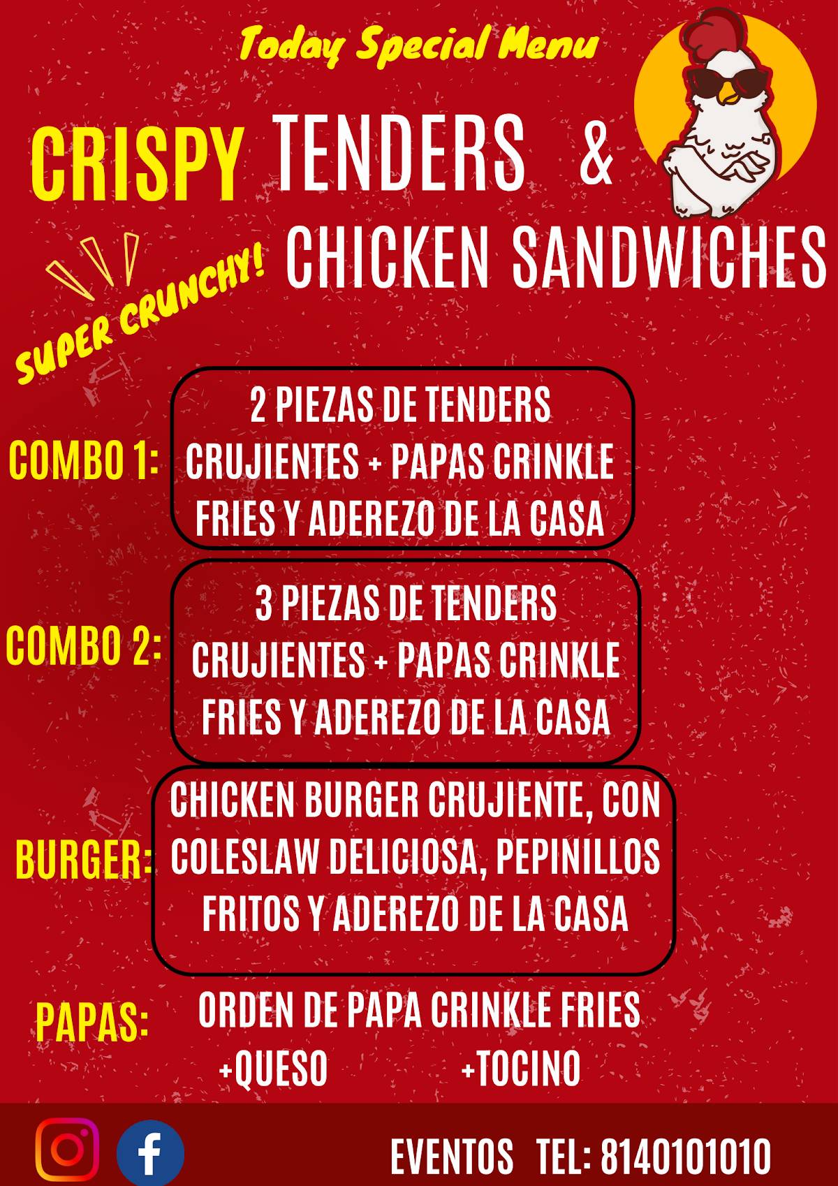 Carta del restaurante Crispy Tenders, Monterrey