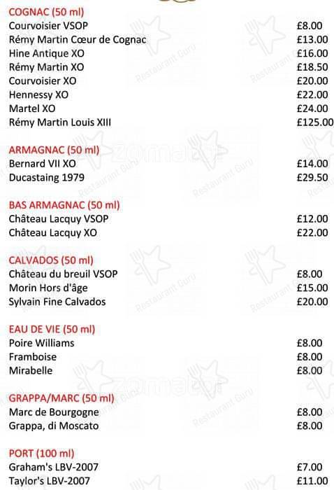 Menu at Criterion Restaurant, London, 224 Piccadilly