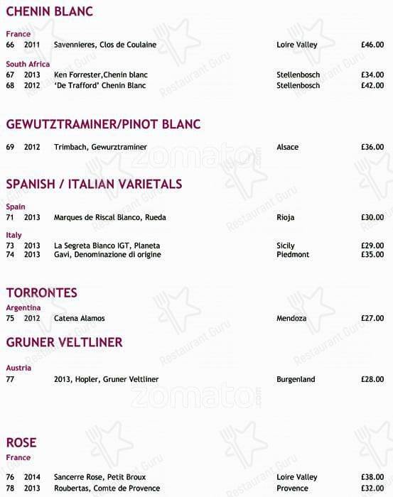 Menu at Criterion Restaurant, London, 224 Piccadilly