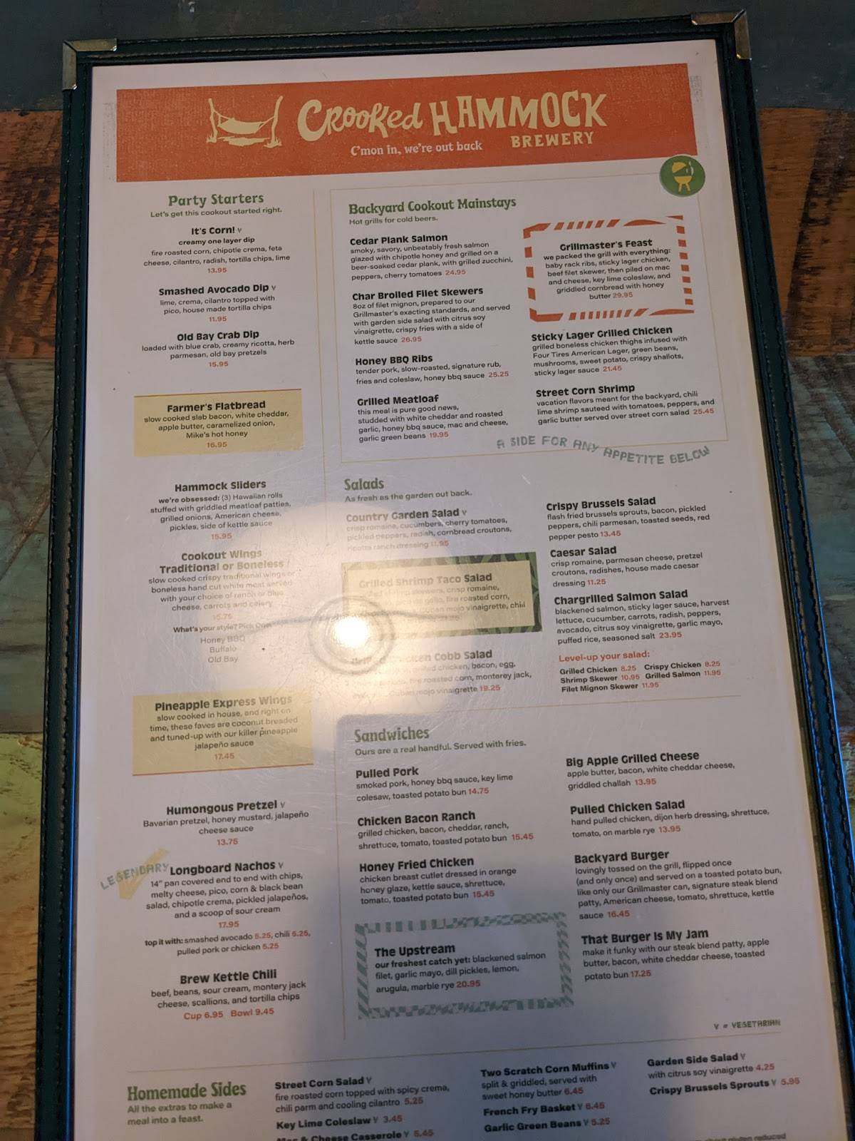 Menu at Crooked Hammock Brewery pub & bar, Middletown
