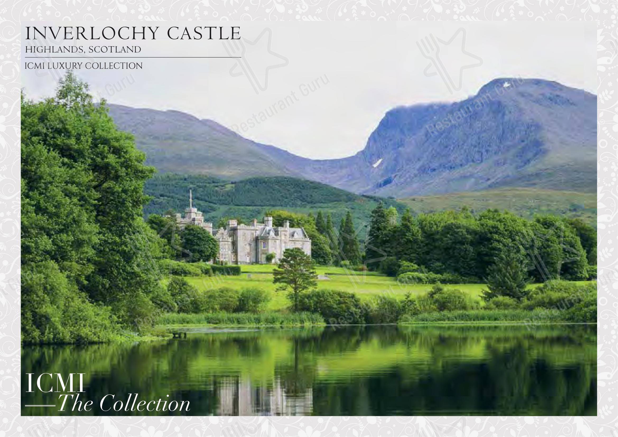 Menu at Crossbasket Castle, an SLH Hotel restaurant, Glasgow