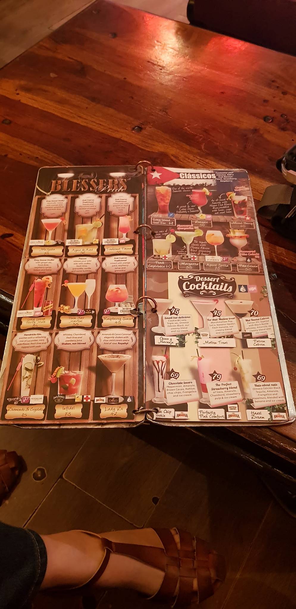 Menu at Cubaña Durban restaurant, Durban