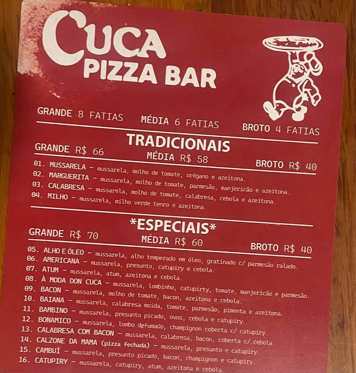 Menu em Cuca Pizza Bar, Campinas