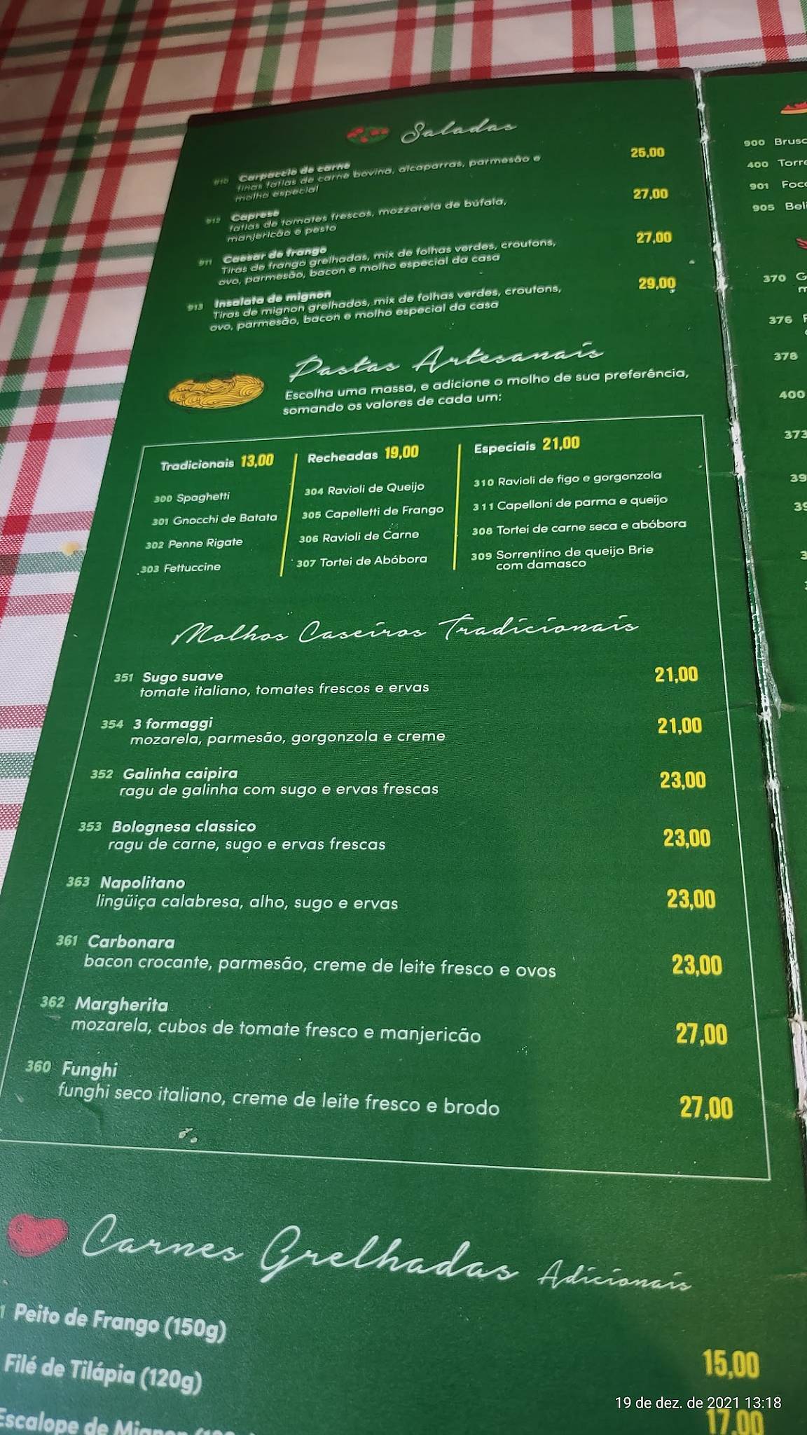 Menu em Italy Caffé Juvevê restaurante, Curitiba, R. Rocha Pombo