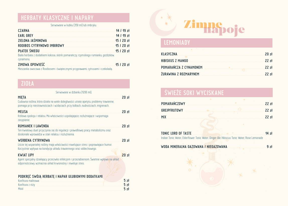 Menu at Czarna Magia Cafe & Bistro, Wrocław