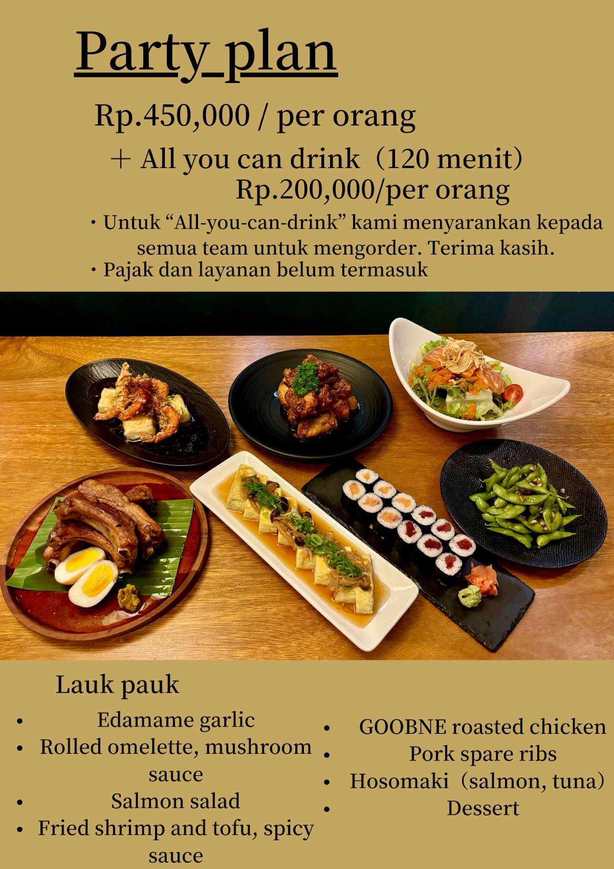 Menu at DASHI JAPANESE RESTAURANT, South Jakarta
