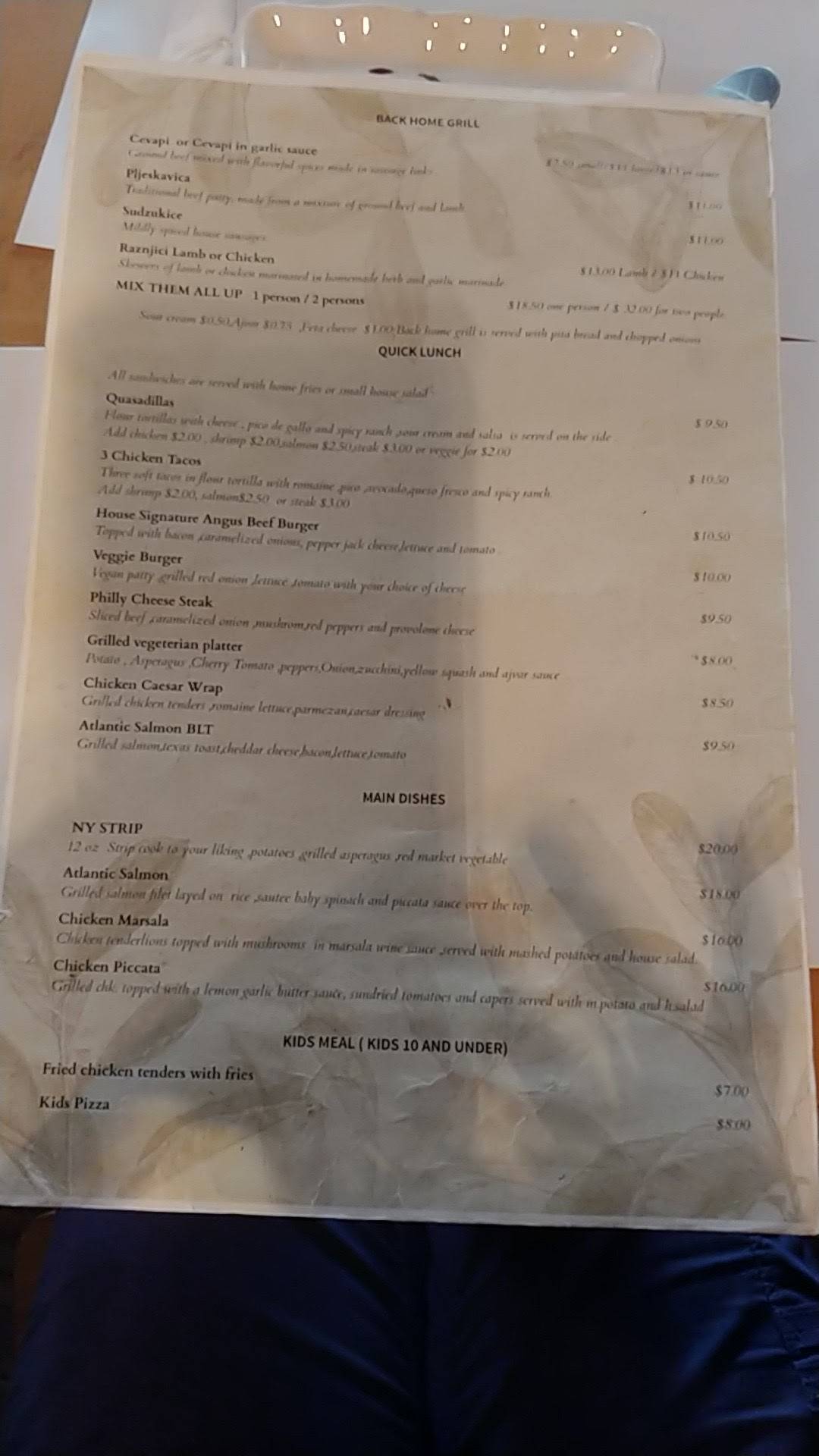 Menu at Daily News Cafe & Restaurant, Clearwater