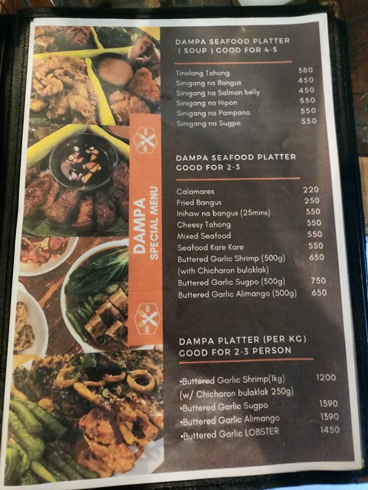 Menu at Dampa Sa Gumaca restaurant, Gumaca
