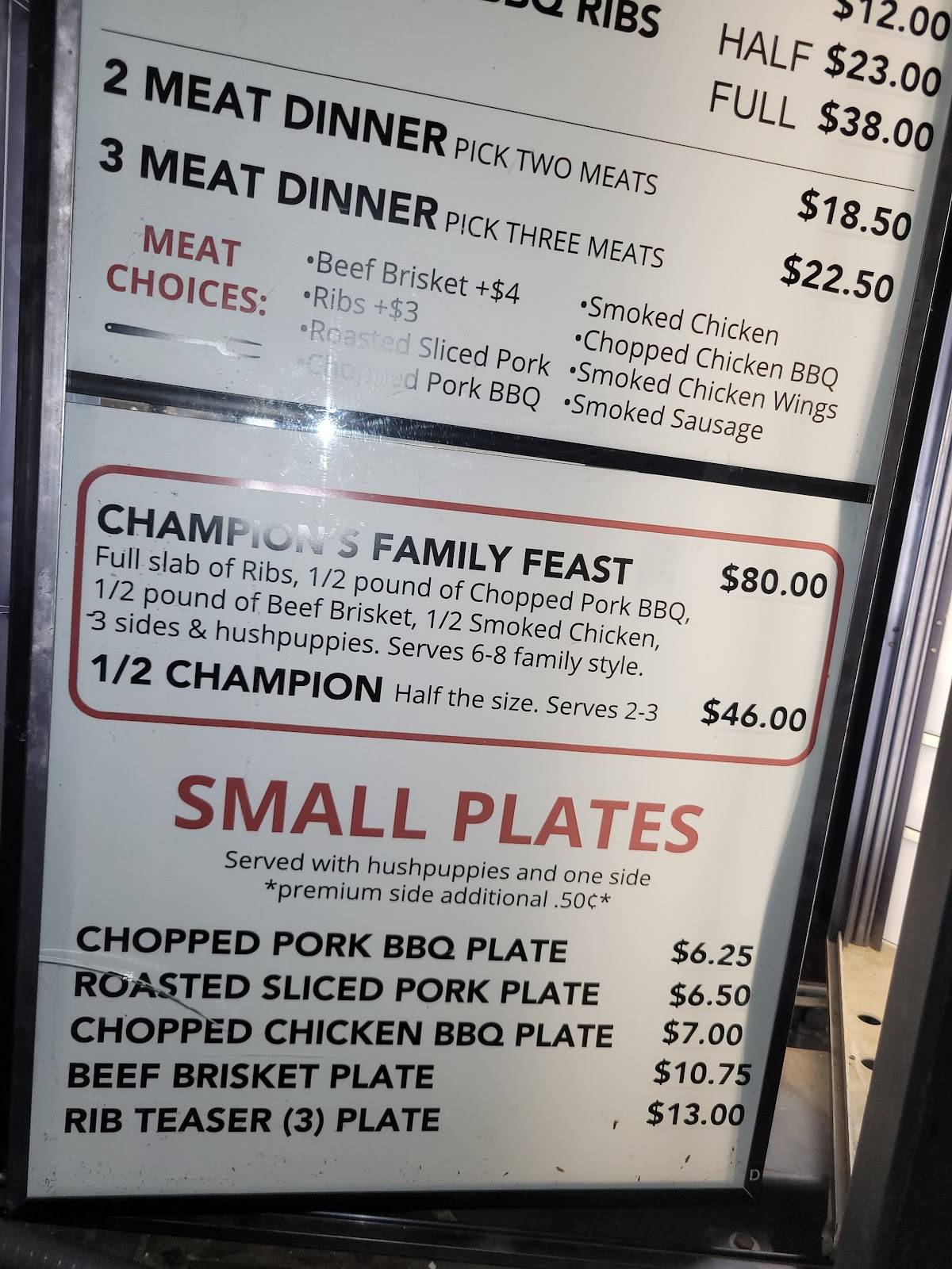 Menu at Checkered Pig BBQ and Ribs, Danville