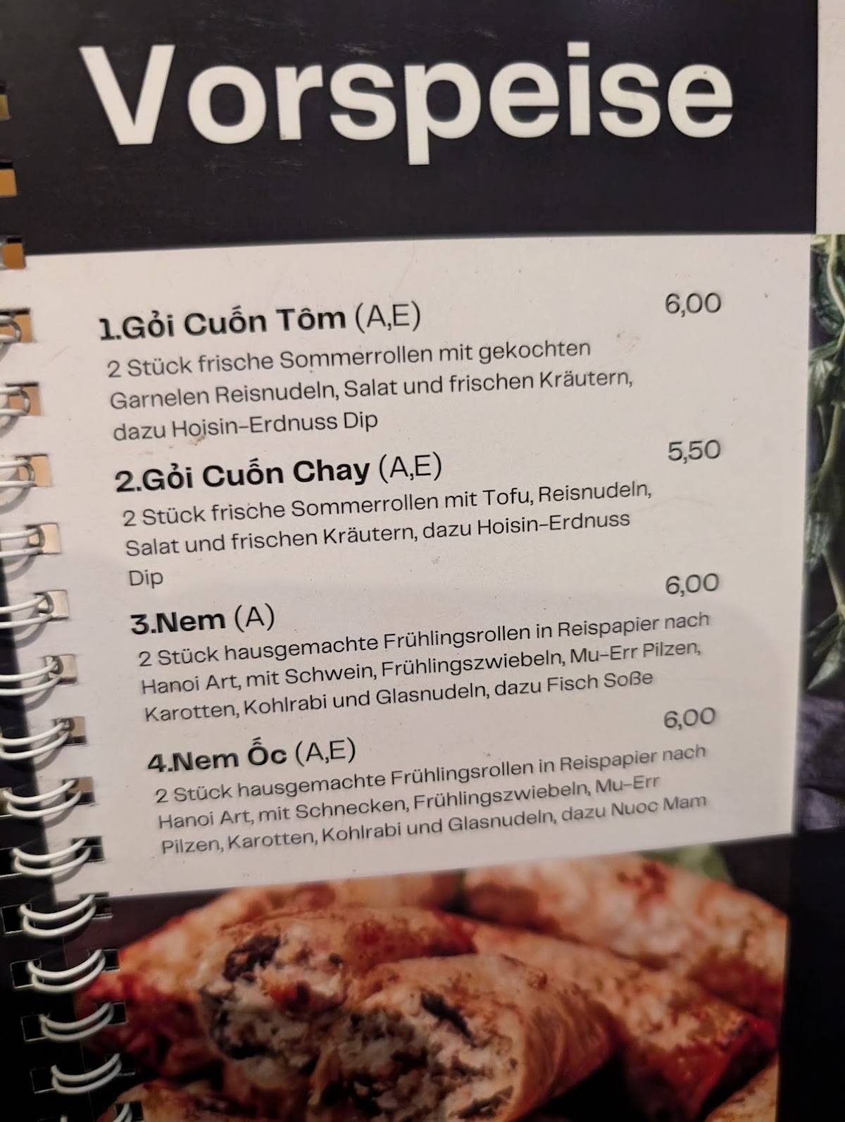 Speisekarte von Xin Chào restaurant, Darmstadt
