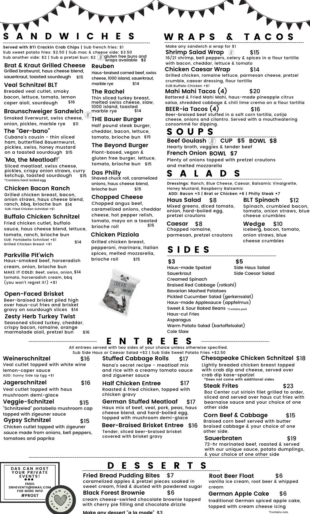 Menu at Das Bierhalle Bel Air pub & bar, Bel Air