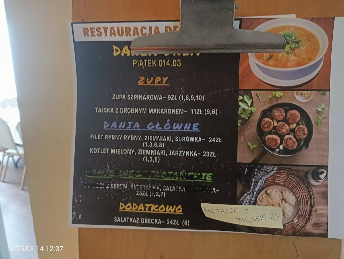 Menu at Dębianka restaurant, Dębe Wielkie