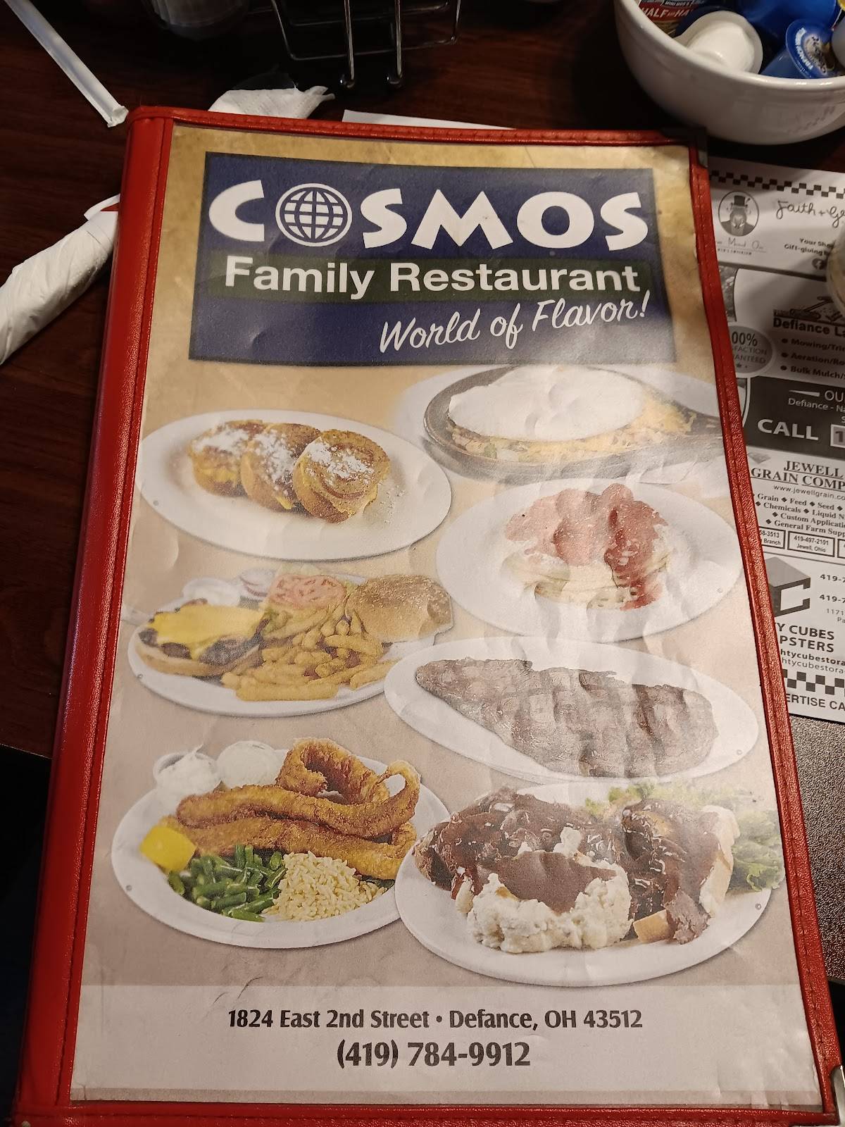 Menu at Cosmos Restaurant, Defiance