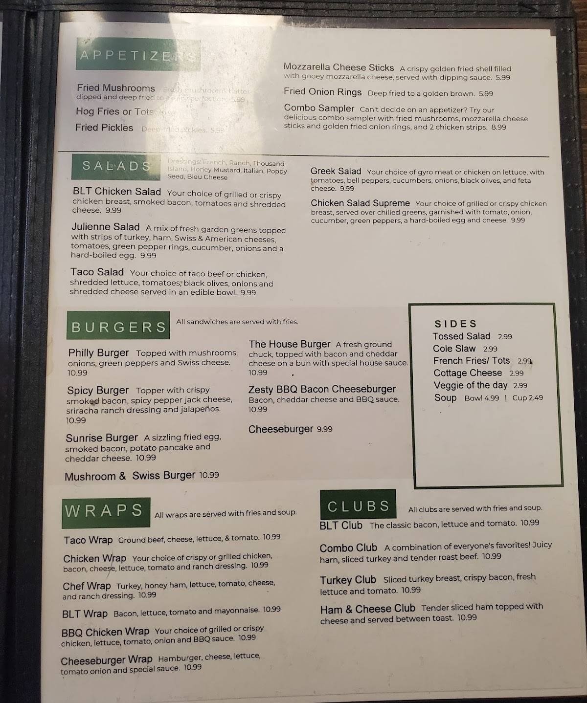 Carta de Delish Cafe East, Terre Haute, Wabash Ave