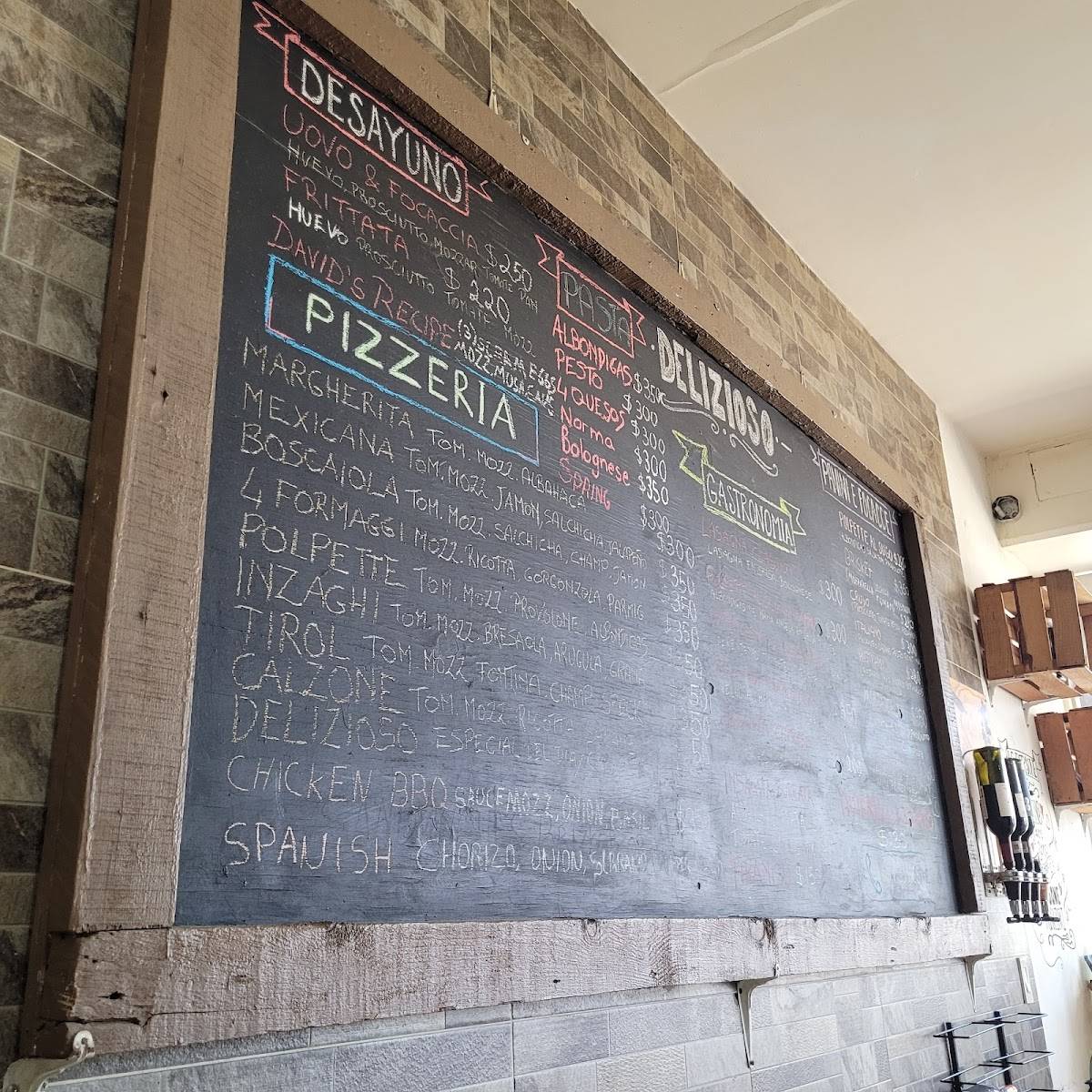 Menu at Delizioso restaurant, Cabo San Lucas, Plaza Nova local 27 Col