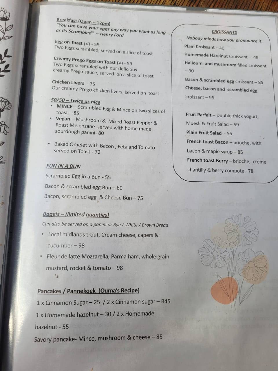 Menu at Delta Cafe & Don Quixote, Randburg, 76 Marlborough Ave