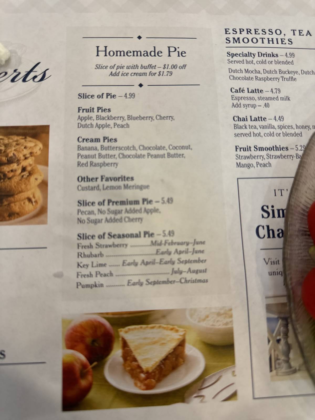 Menu at Der Dutchman restaurant, Plain City