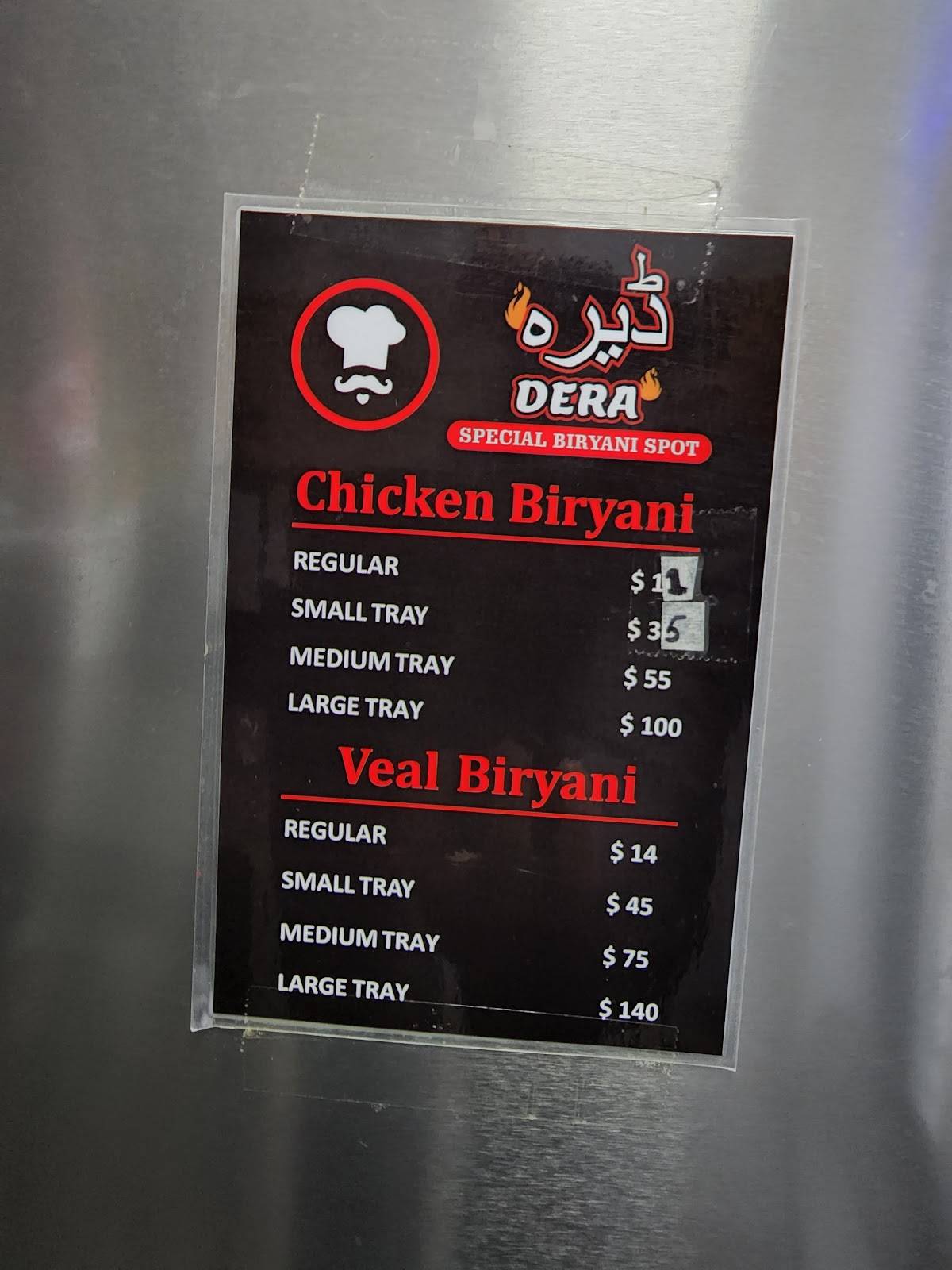 Menu at Dera Biryani (Pre-order Only) restaurant, Mississauga