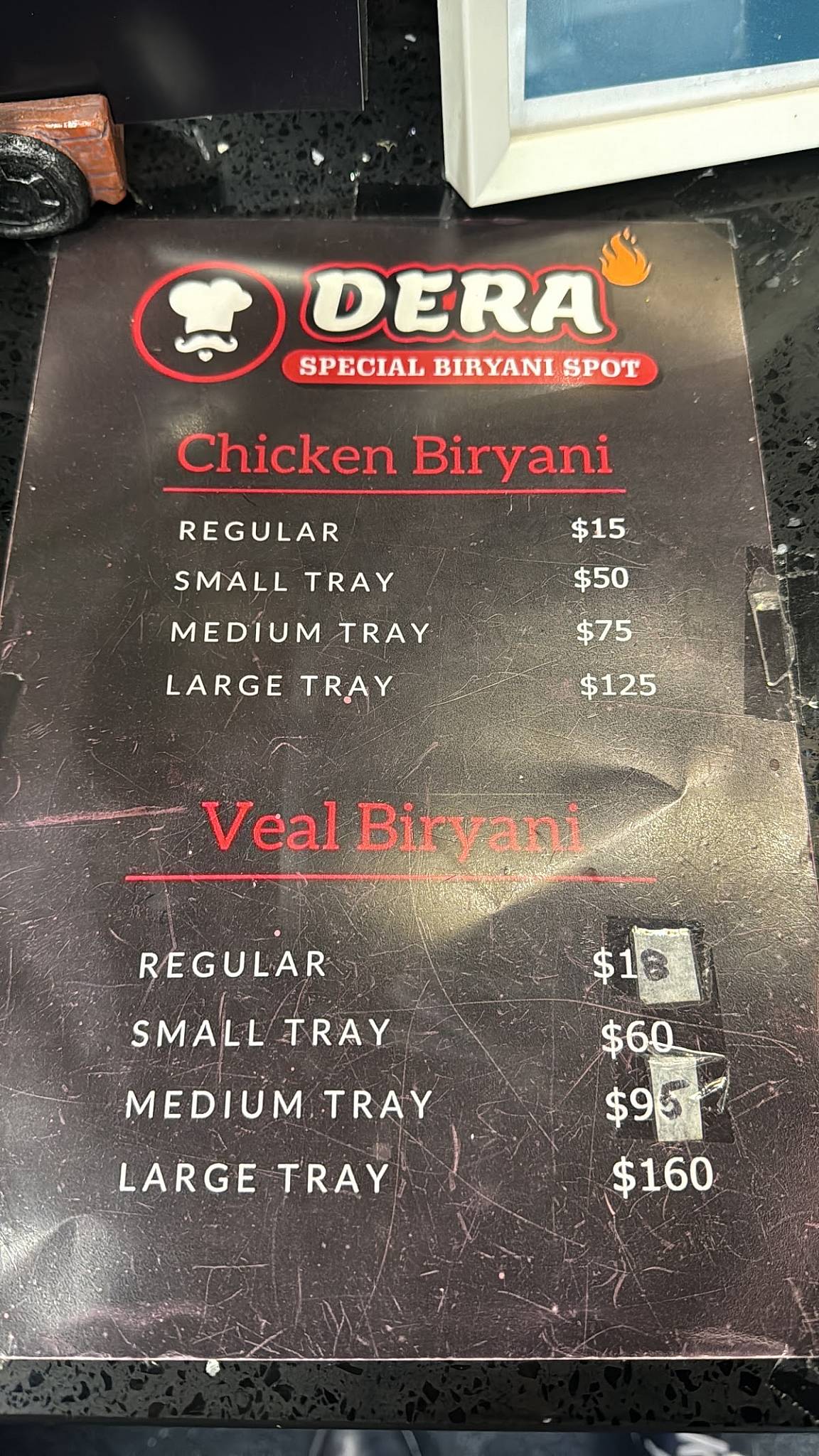 Menu at Dera Biryani (Pre-order Only) restaurant, Mississauga
