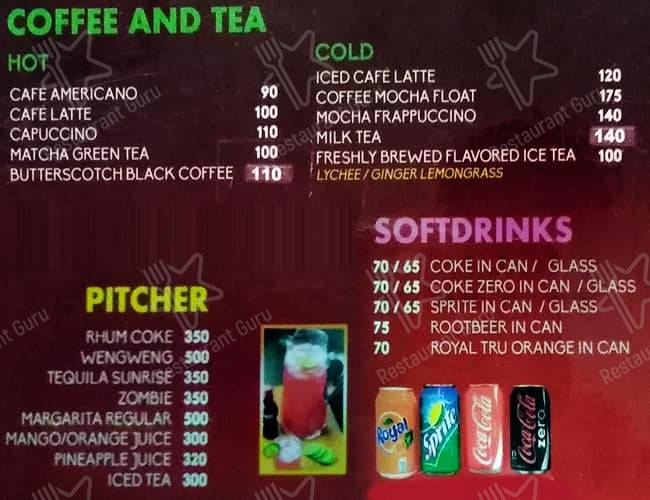 Menu at Music 21 Plaza pub & bar, Makati, Don Chino Roces Avenue