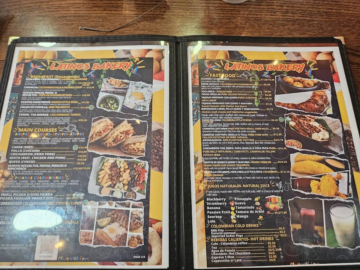 Menu at LATINOS BAKERY AND RESTAURANT, Calgary