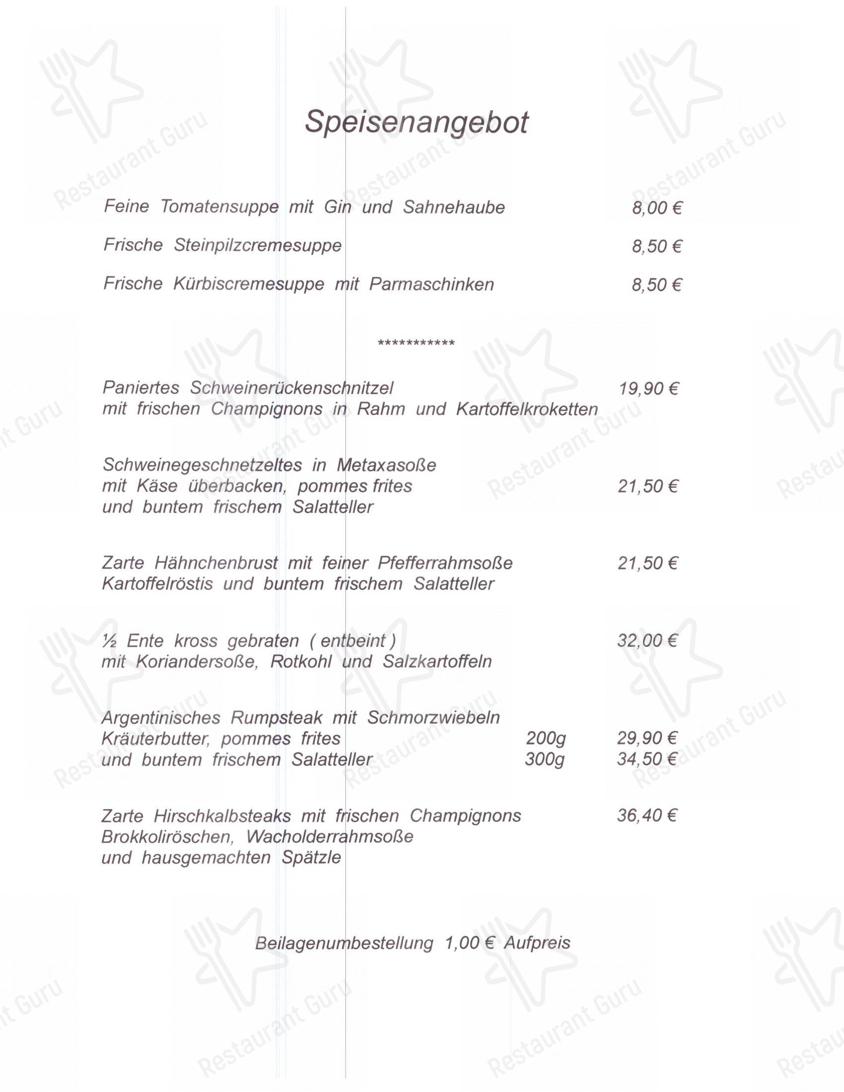 Speisekarte von Deutsches Haus restaurant, Eschede