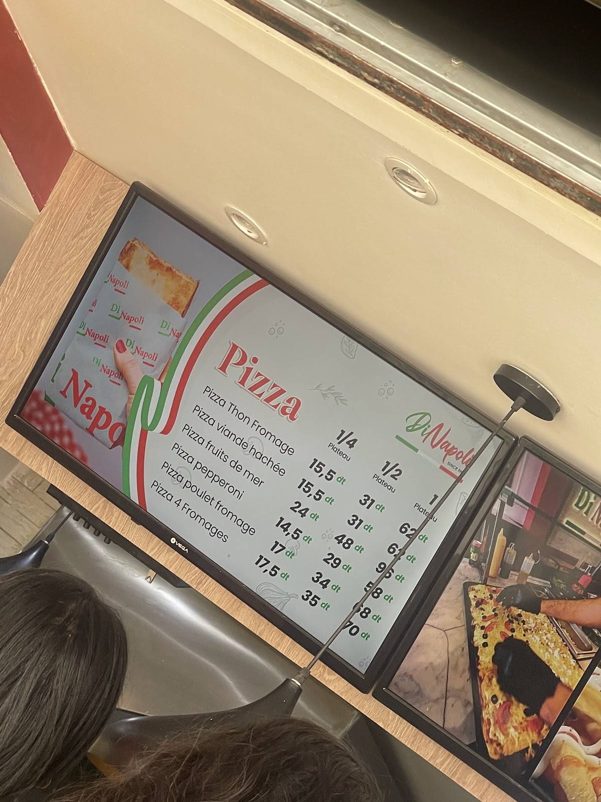 Menu at Di Napoli Bardo, Tunis, Ave Habib Bourguiba