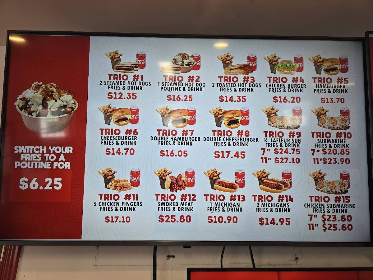 Menu at Diabo's Restaurant, Kahnawake