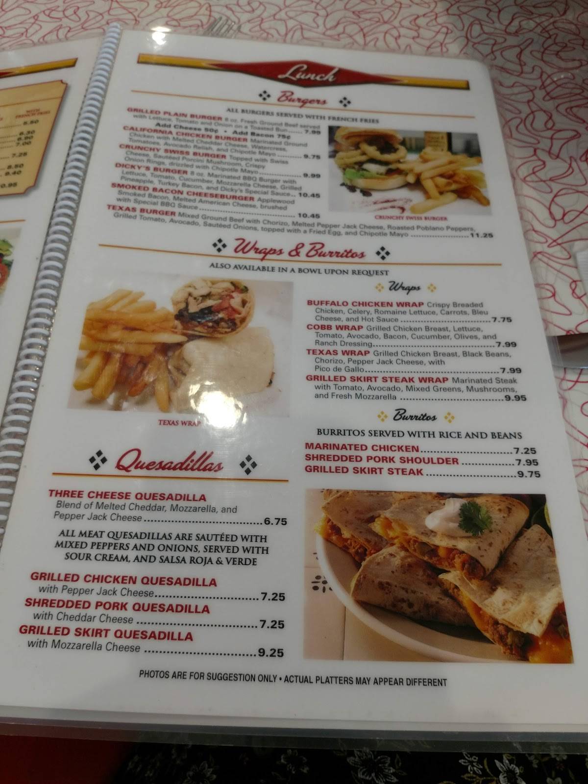 Menu at Dicky's Dogs restaurant, Toms River