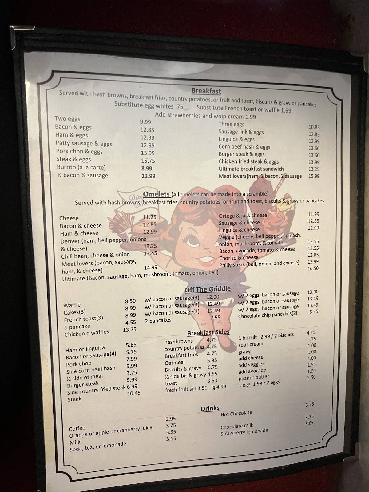 Menu at Dimples Diner restaurant, Visalia