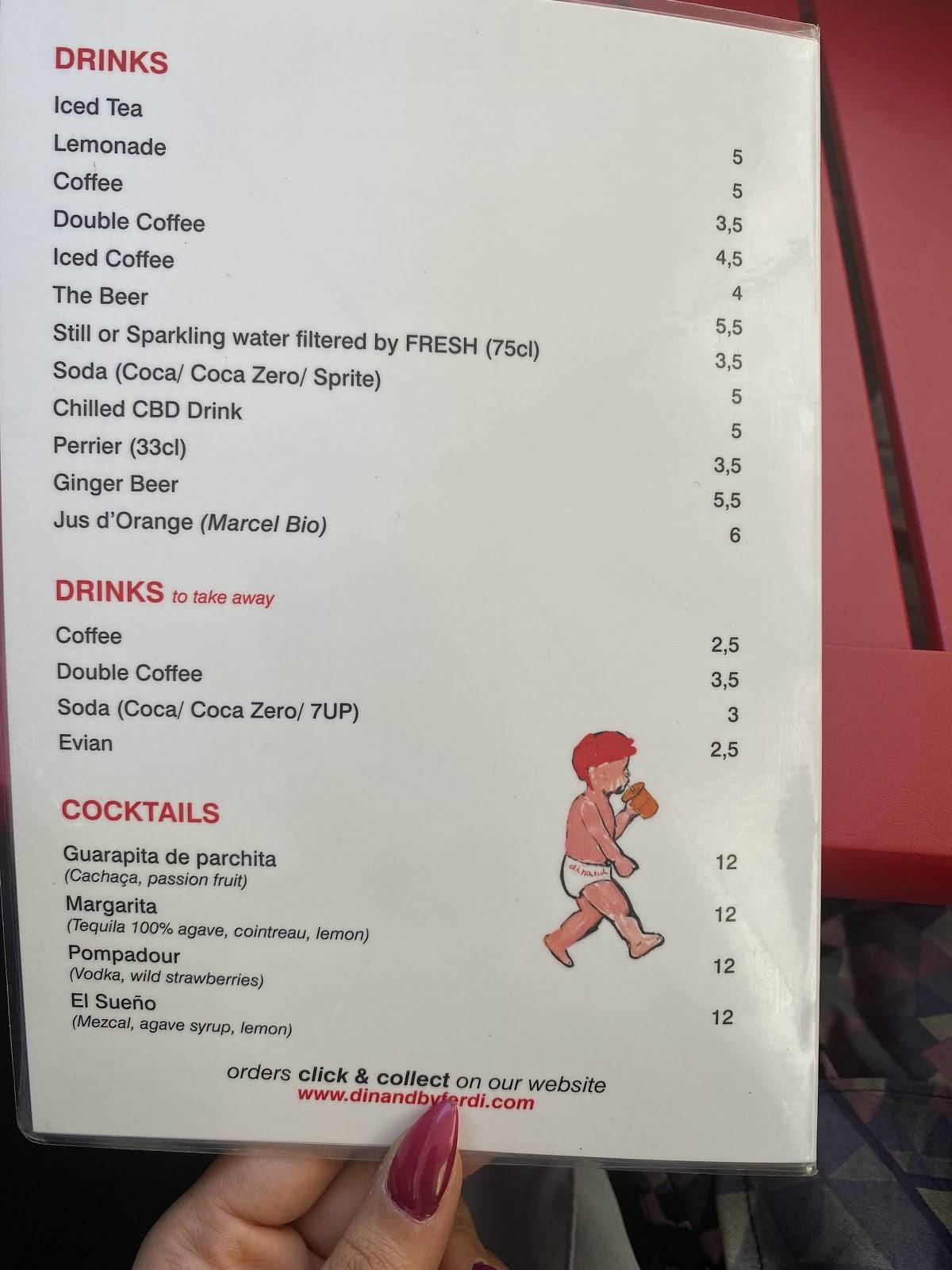 Menu at Dinand par Ferdi restaurant, Paris