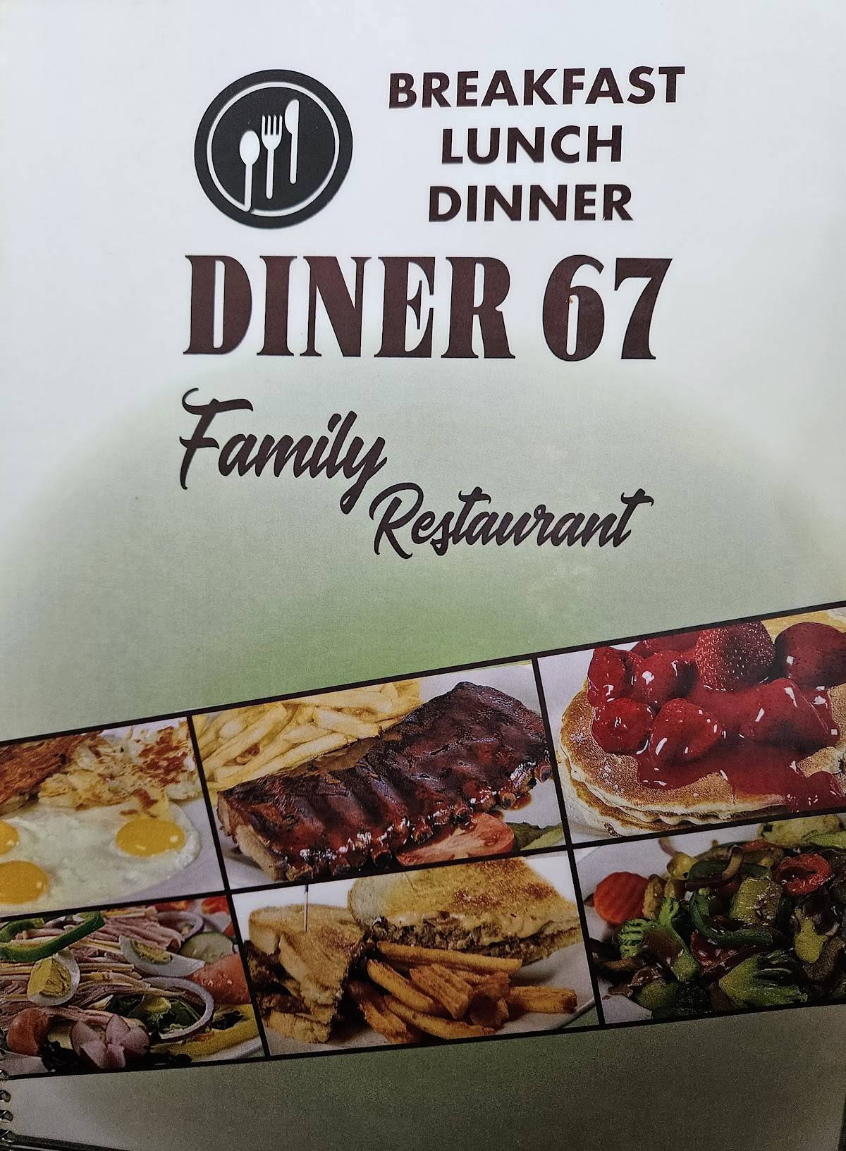 Menu at Diner 67 desserts, Chesterfield